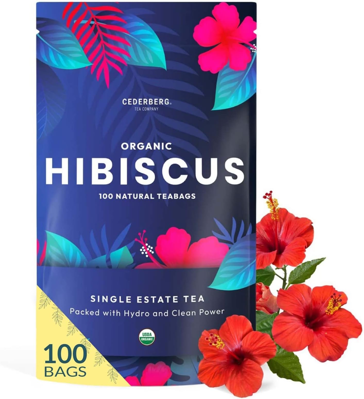 Amazon.com : J Mac Botanicals, Organic Hibiscus Tea Bags (100 tea bags ...