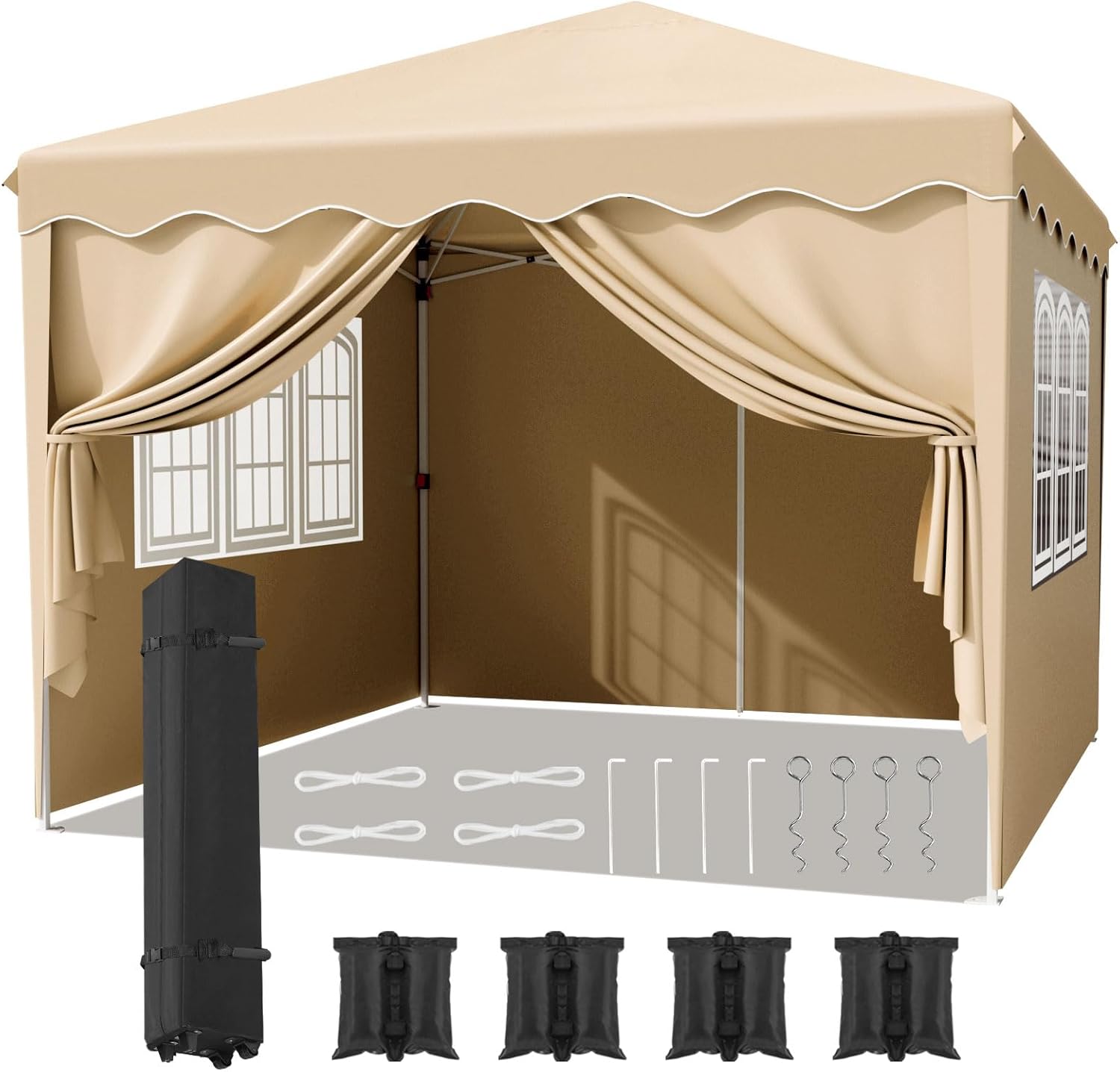 Amazon.com : MAMIZO 10x10FT Pop Up Canopy with 4 Sidewalls, Ez Up ...