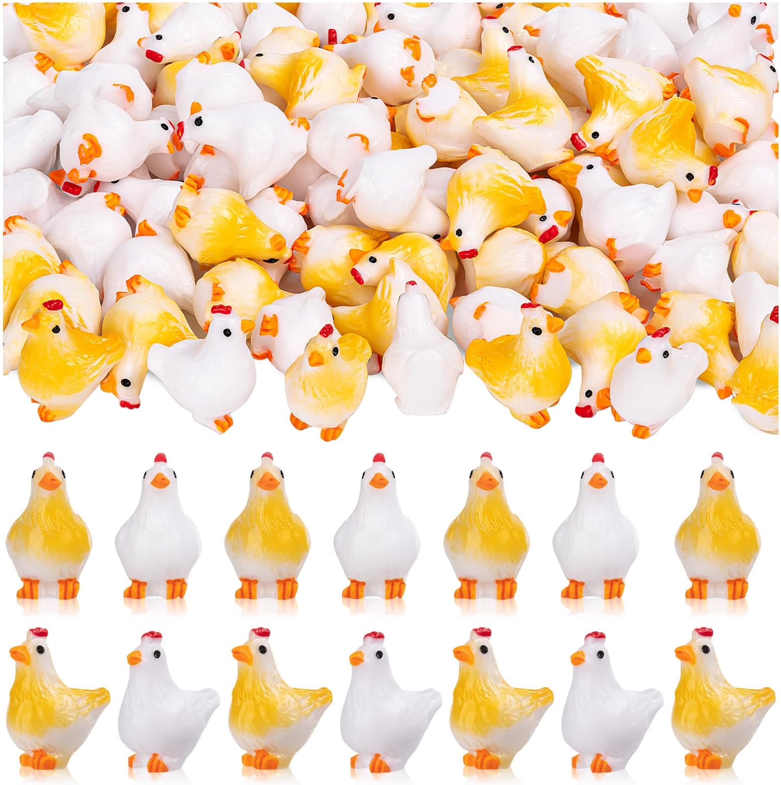 Amazon.com: Tindobewan 50 PCS Tiny Chicken Glow in The Dark Mini Resin ...