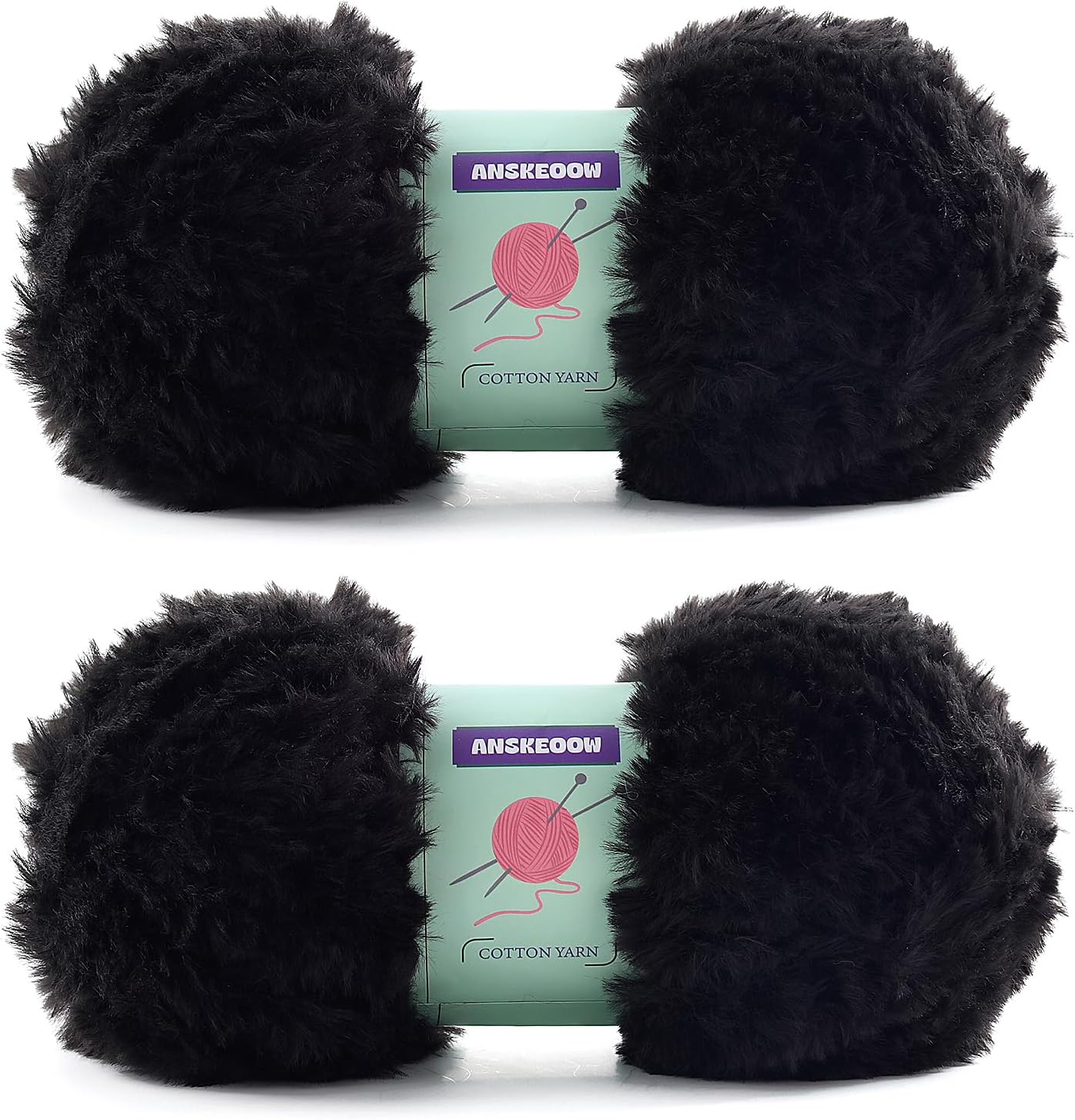 Amazon.com: 2 Skeins Faux Fur Yarn Soft Fluffy for Crocheting - Chunky ...