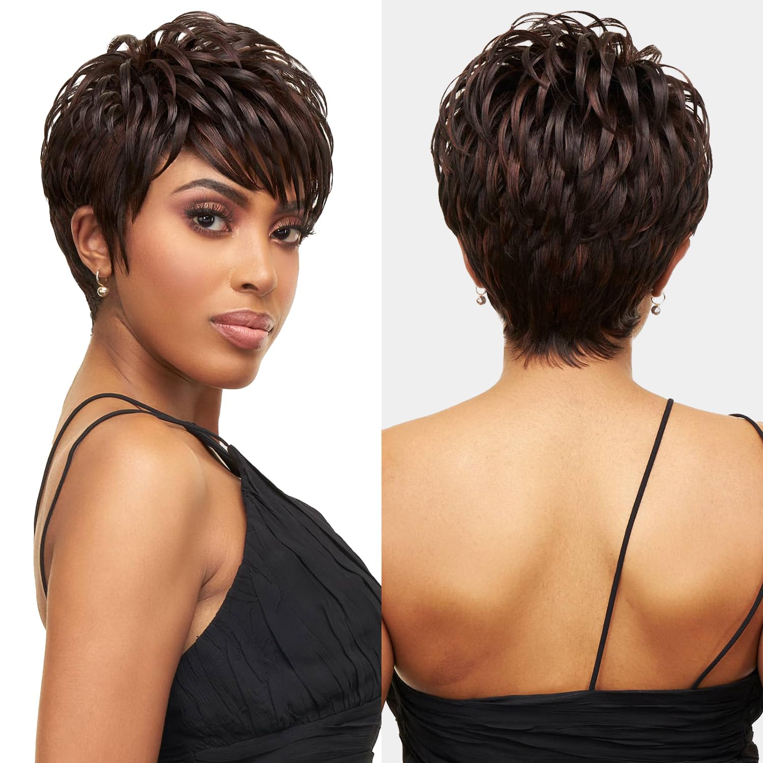 Amazon.com : VANESSA Fashion Wig Mone (Dark Brown Base with Golden ...