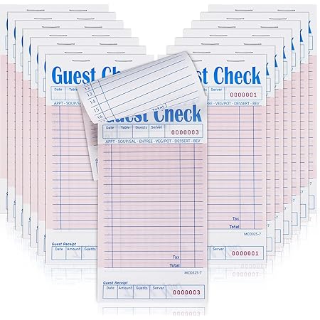 Amazon.com: Stock Your Home Green Guest Check Books for Servers (10 ...