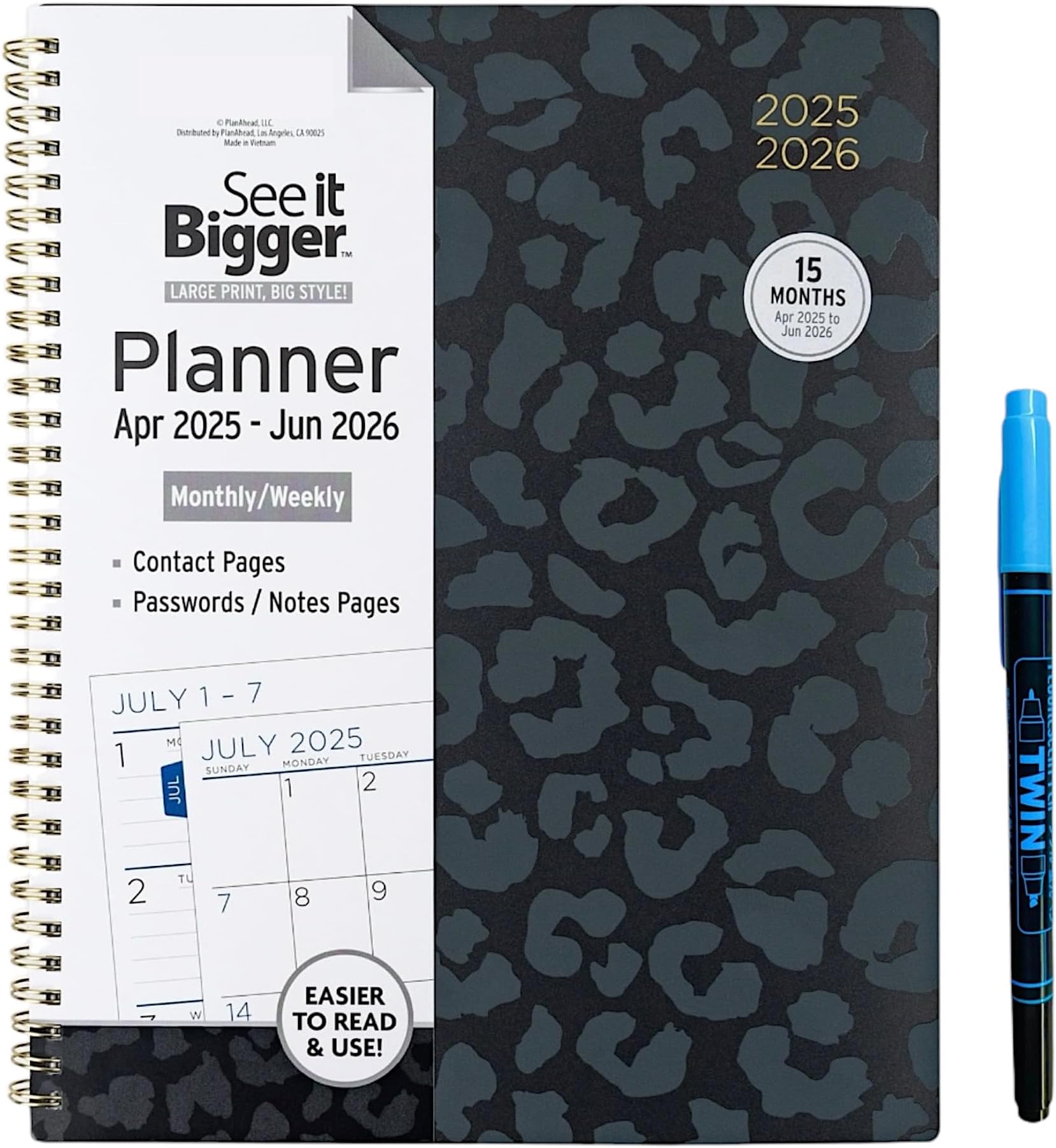 Amazon.com : PlanAhead 2025-2026 Monthly Planner - 11"x8" 2 Year ...