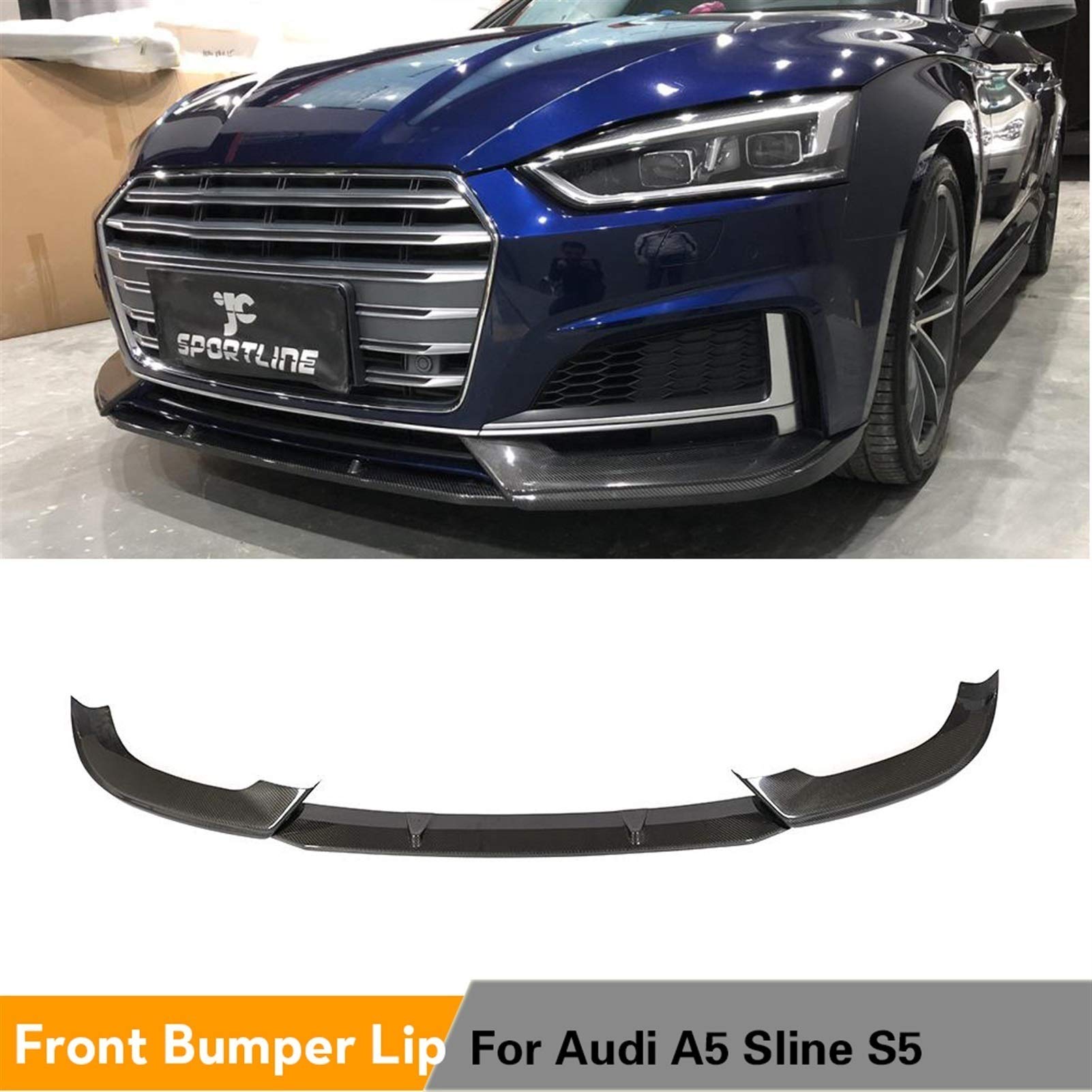 Buy MImei Carbon Fiber/FRP Bumper Lip Spoiler Apron Fit for Audi A5 ...