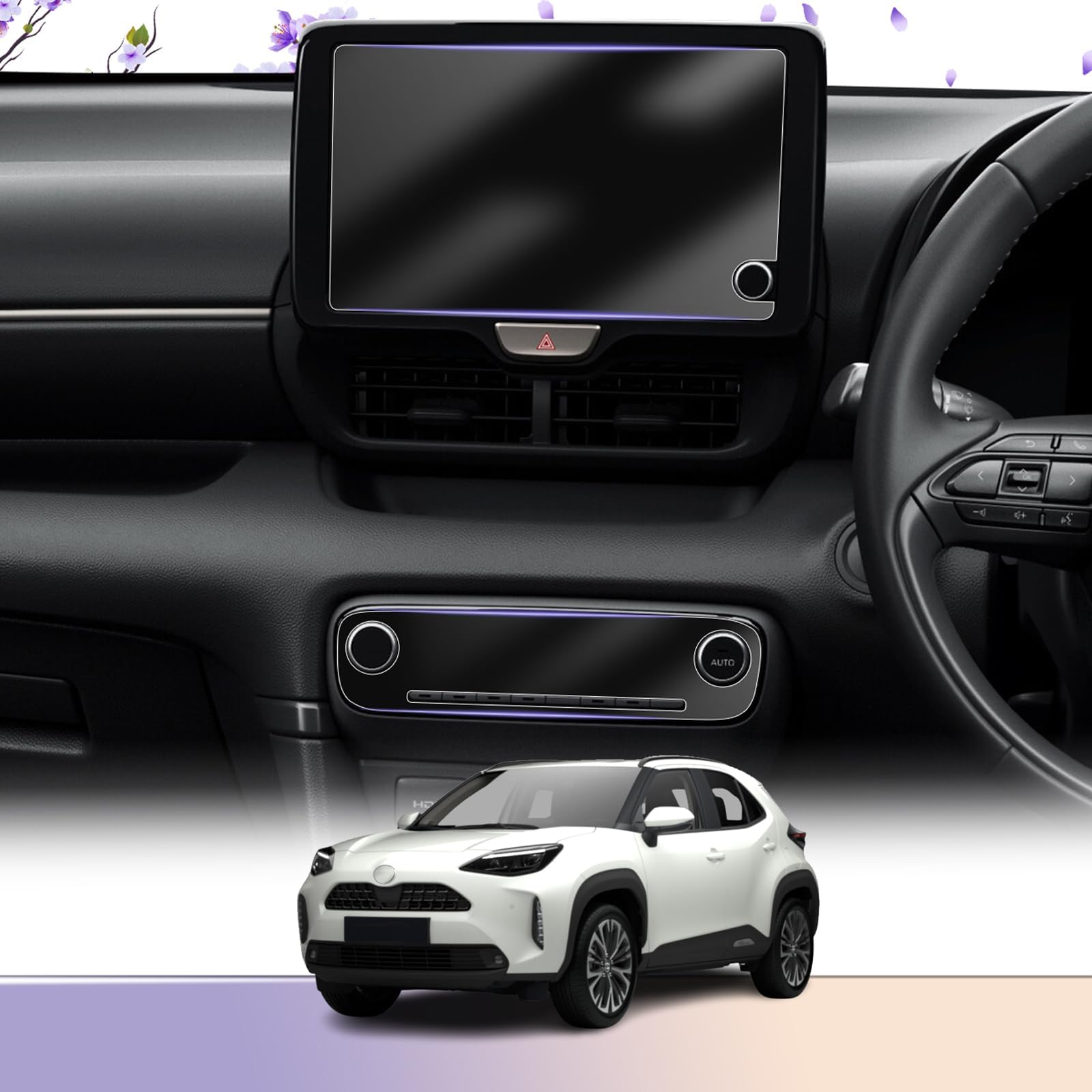 Amazon.co.jp: LUWU ヤリスクロス 10系/15系 2024年改良後8インチナビ+エアコンパネル保護フィルム 4枚セット 【8 ...