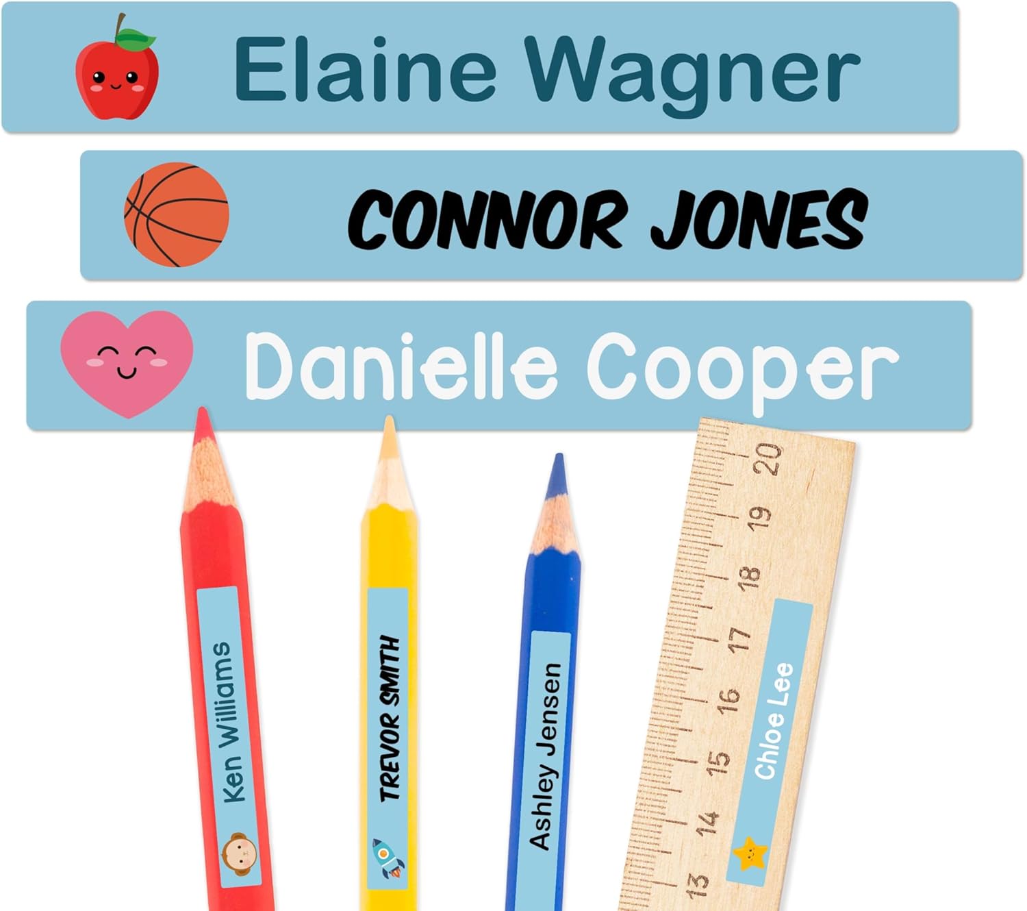 Amazon.com : Personalized Kids Name Labels for Pencils and School ...