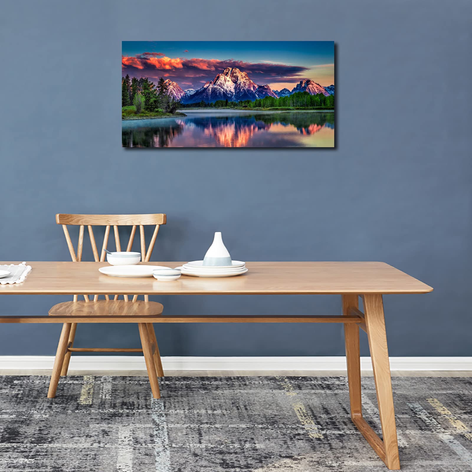 Sunset Landscape Canvas Wall Art for Living Room Wall Decor Snow ...