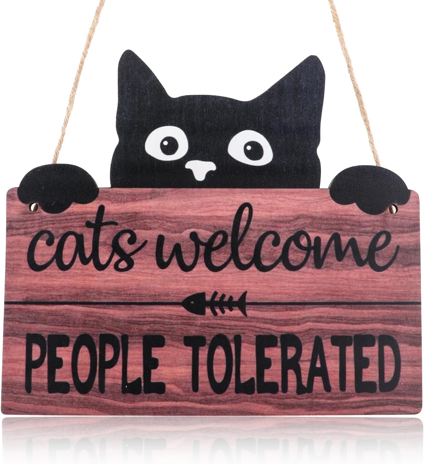 Amazon.com : D4DREAM Funny Welcome Sign Cats Welcome People Tolerated ...