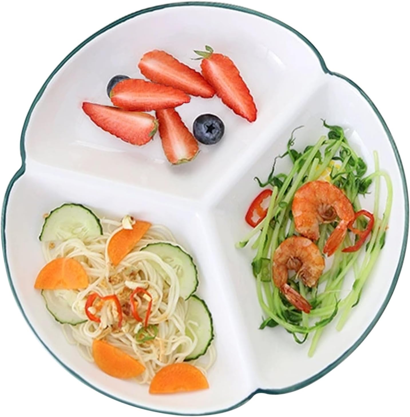 Divided Platter Deep,Divided Plate 3 Section Partition for Balanced ...