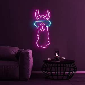 Llama with Sunglasses Neon Sign, Llama with Sunglasses LED Light, Cute ...