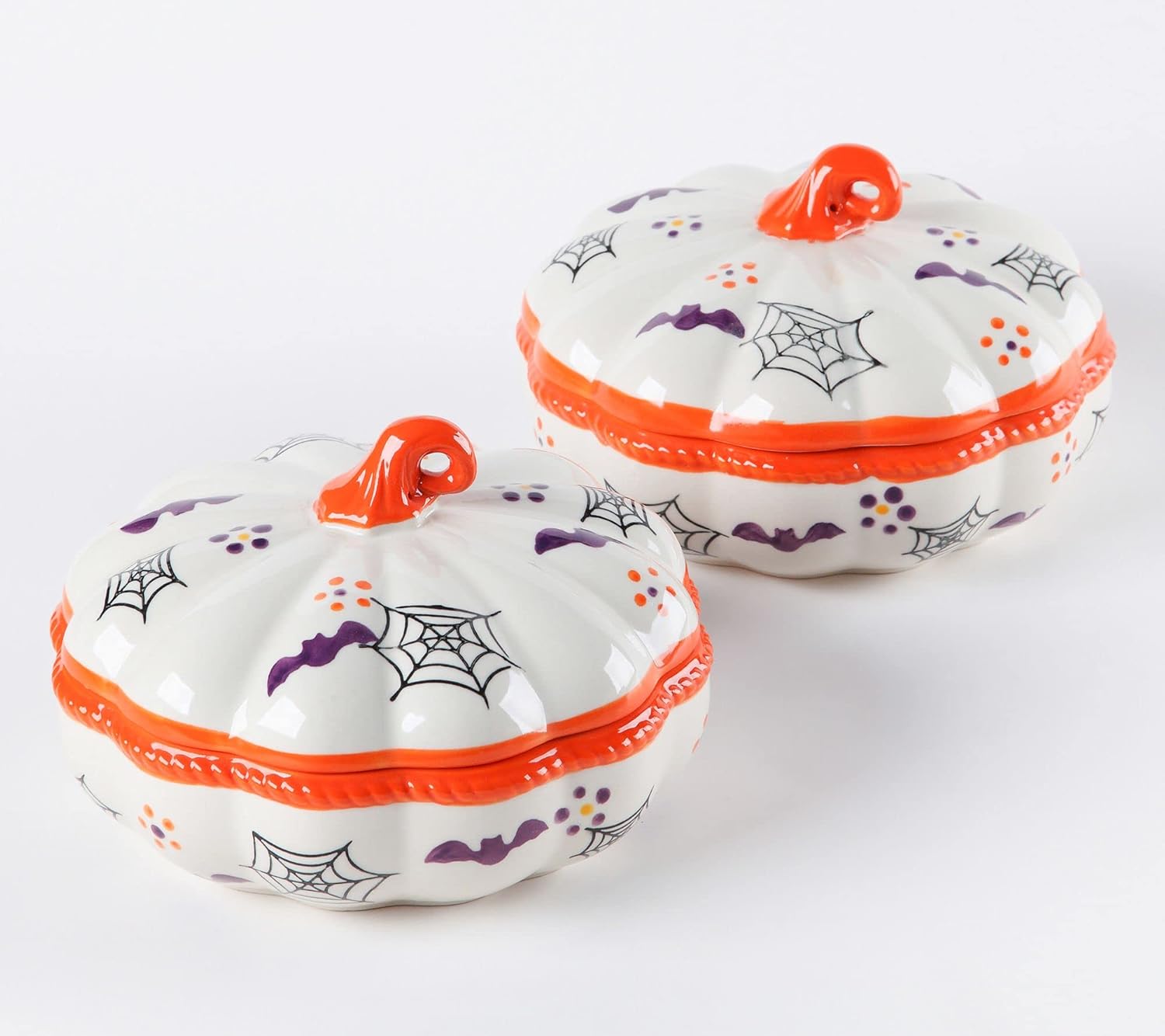 Amazon.com: Temp-tations Set-of-2 Mini Pumpkin Shaped Bakers w/Lids ...