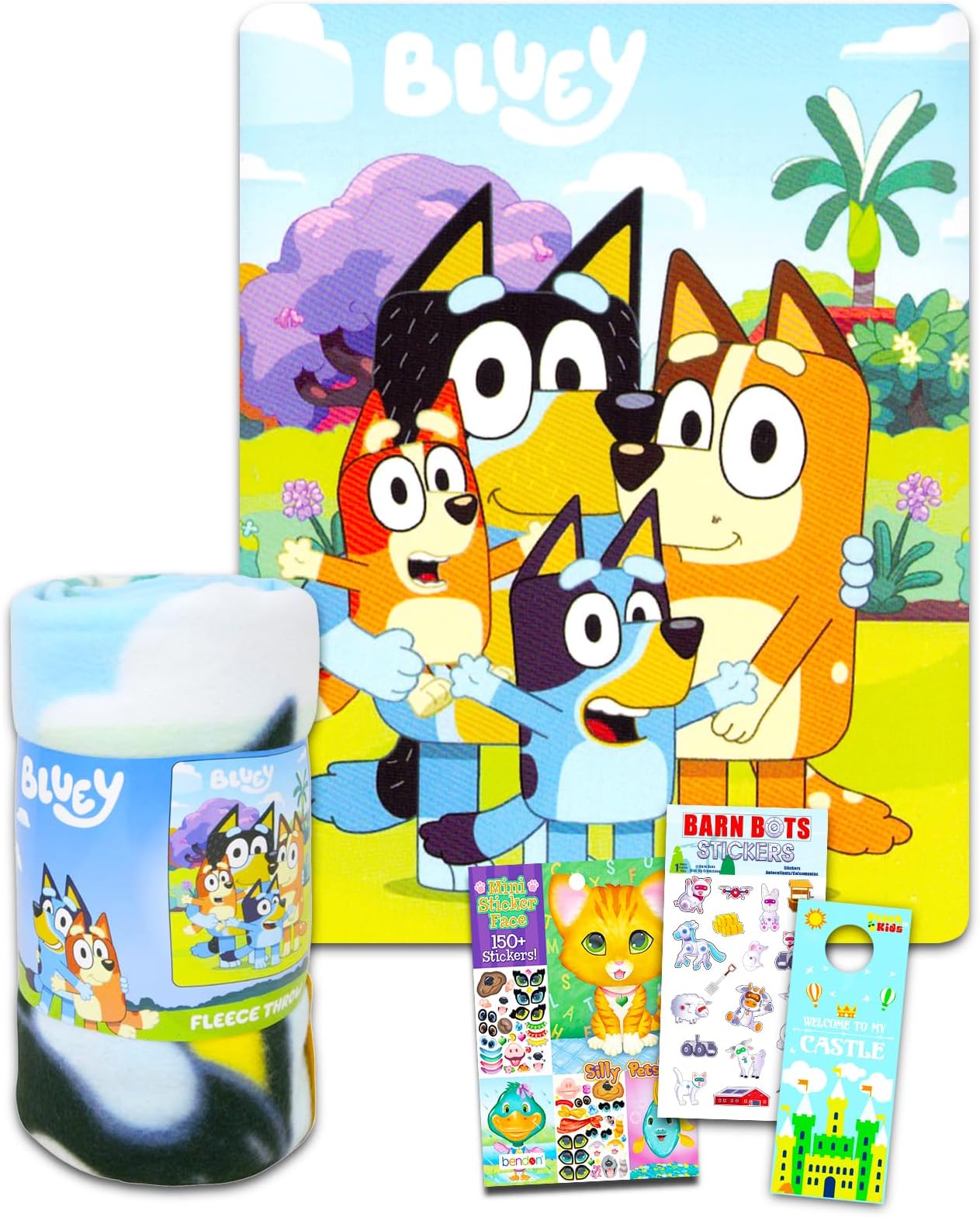 Amazon.com: Disney Bluey Fleece Blanket Set for Kids - Bundle with ...