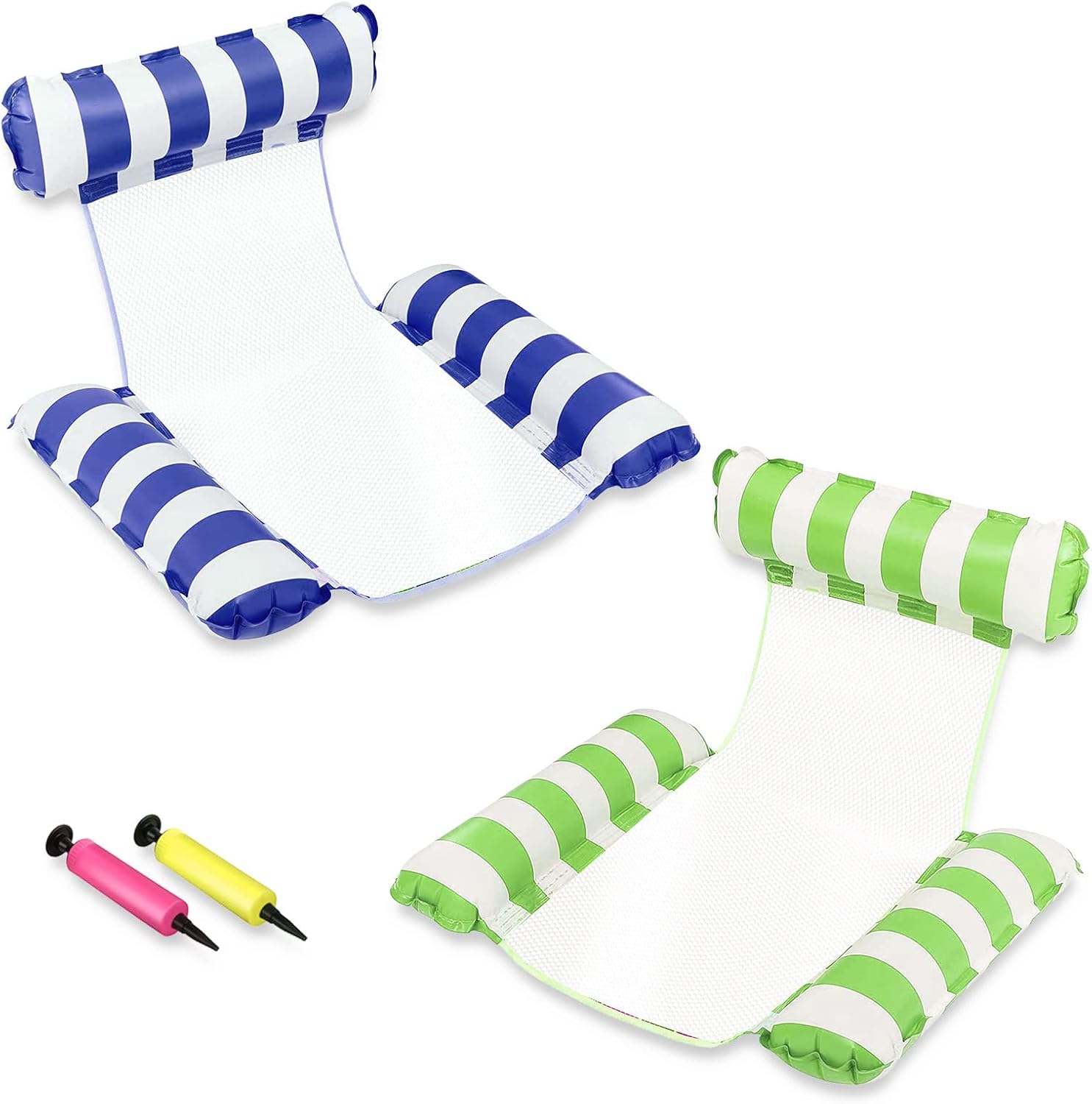 Amazon.com: EEOCWF 2 Pack Inflatable Pool Float Chair, Floating Pool ...