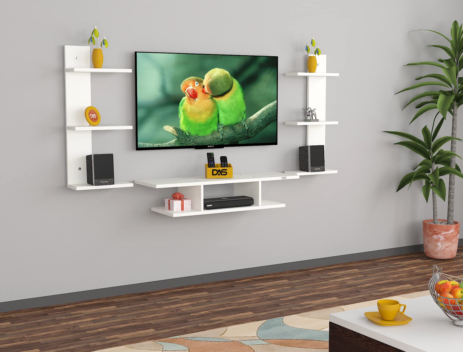 Buy DAS Dexter Wall TV Entertainment Unit/with Set Top Box Stand with ...