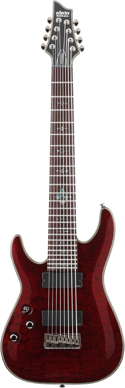 Amazon.com: Schecter Damien Elite-8 Left Handed Eight String Electric ...