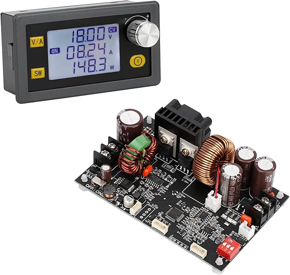 Amazon.com: DROK CNC DC Buck Converter with Meter, 6-70V to 0-60V 10A ...