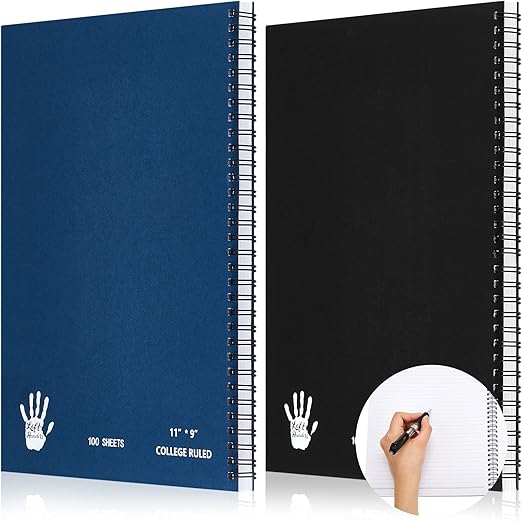 Amazon.com : Jutom 2 Pads Jumbo Left Handed Notebook 11" x 8.5" Lefty ...