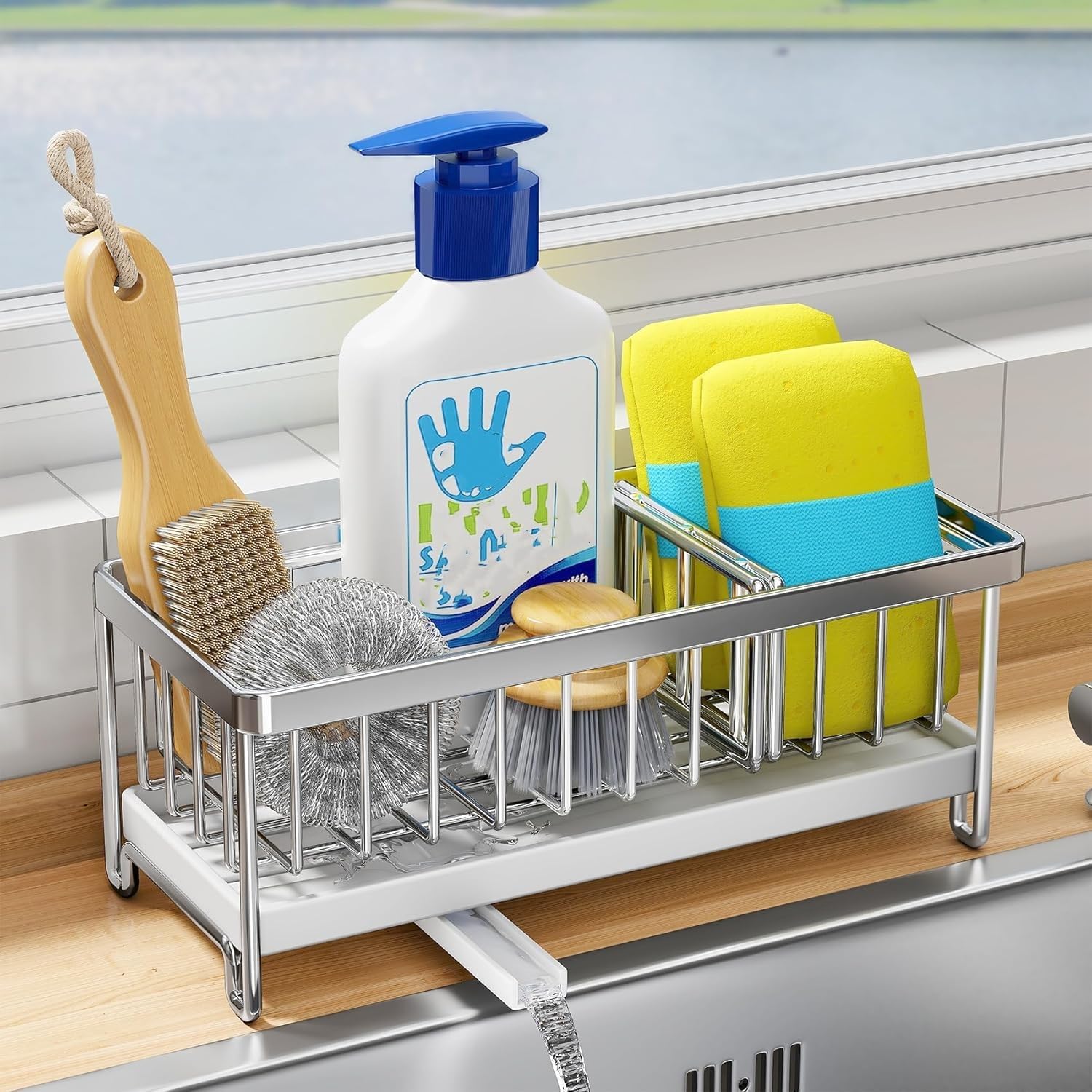 Amazon.com - Sponge Holder for Kitchen Sink, Stainless Steel Sink Caddy ...