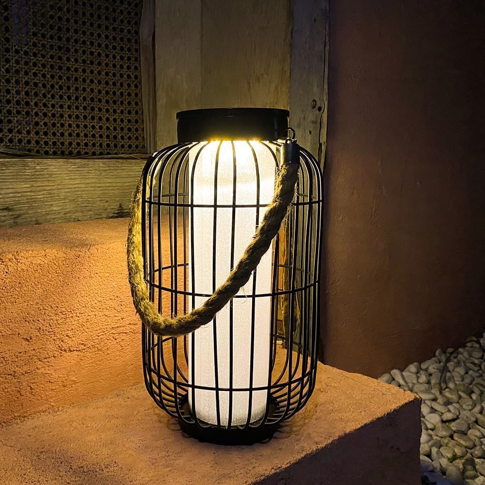 Amazon.com: baterysu Large Outdoor Solar Lanterns Hanging Light ...