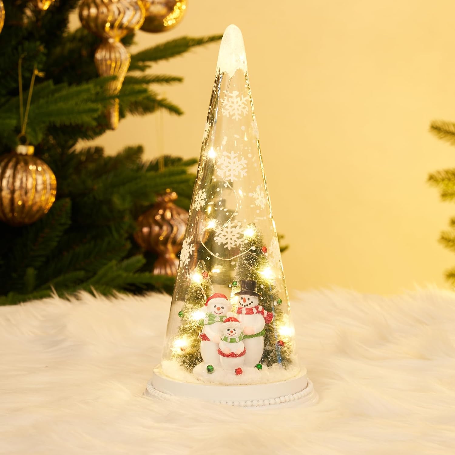 Amazon.com: Osfvn Snowman Christmas Decorations Lighted Timer Glass ...