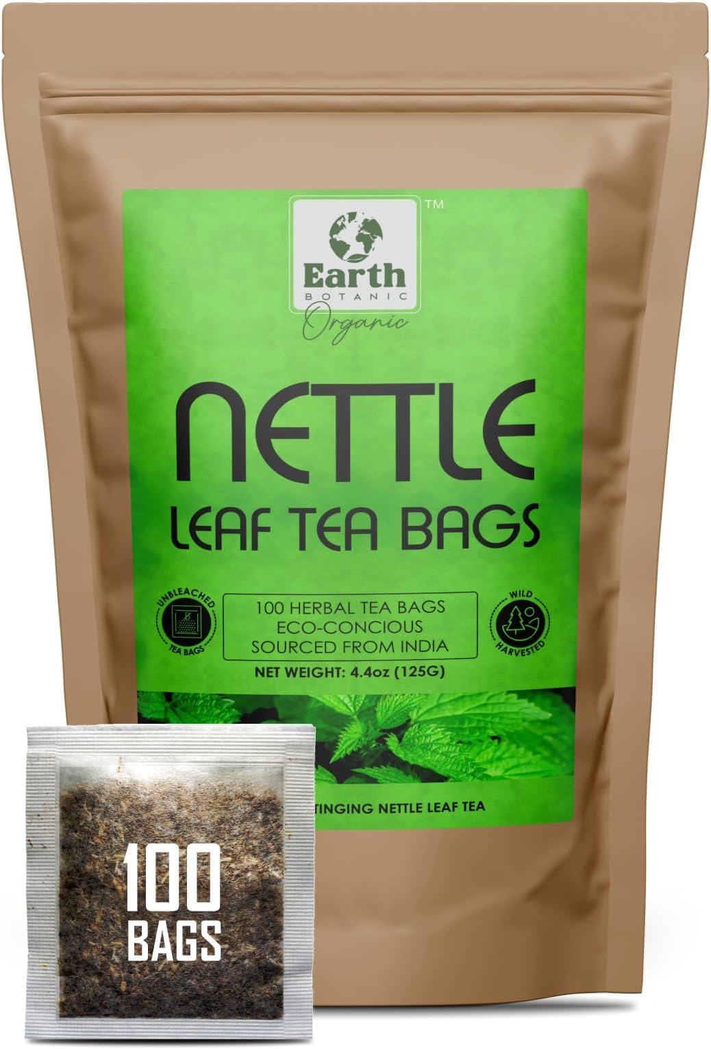 Amazon.com : Earth BOTANIC Organic Nettle Leaf Tea Bags - Eco-Conscious ...