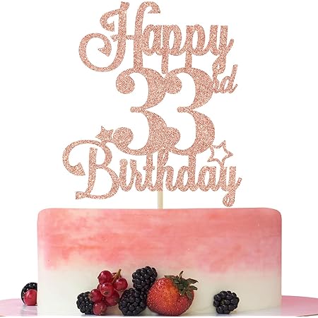 Amazon.com: Happy 33rd Birthday Decorations,33rd Birthday Gold ...