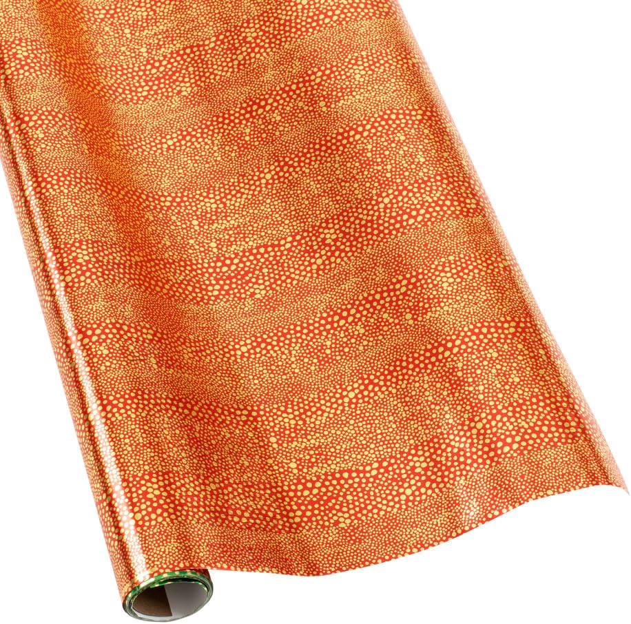 Amazon.com: Caspari Pebble Foil Metallic Gift Wrapping Paper in Red ...