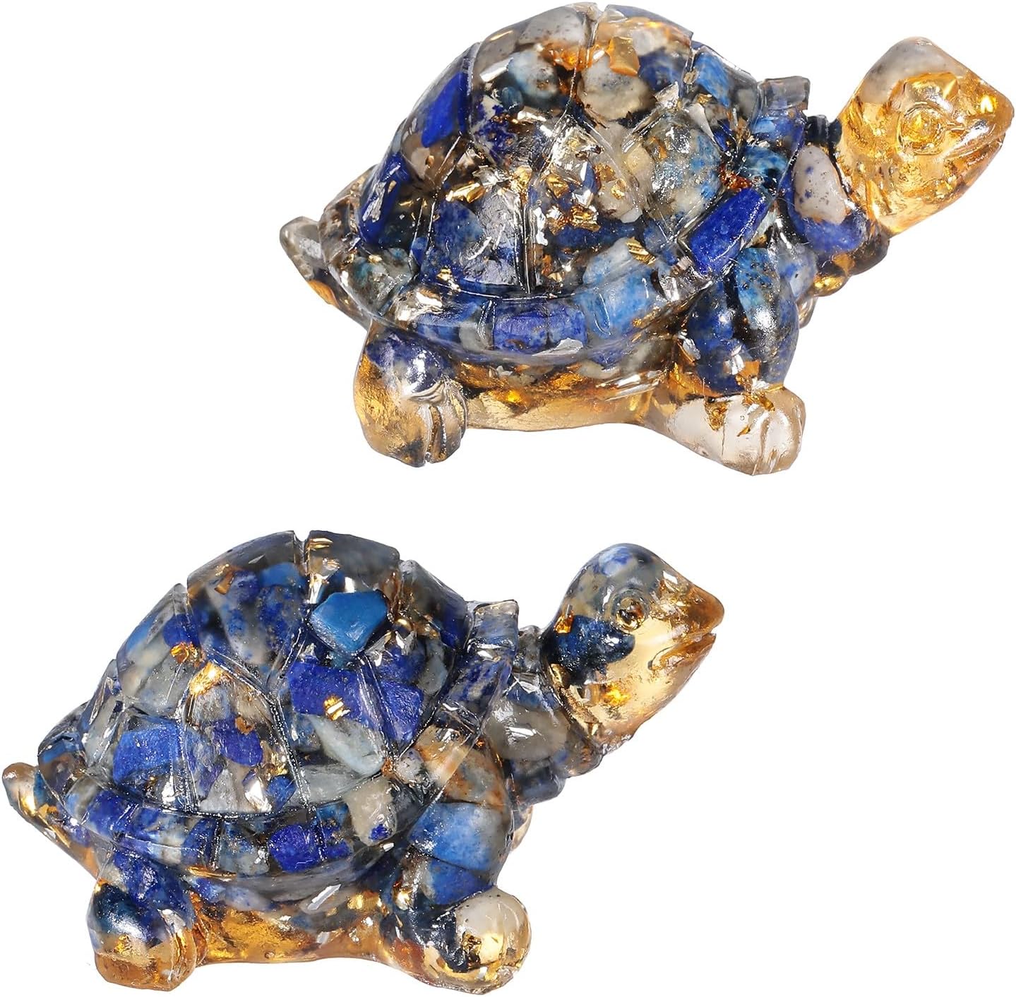 Amazon.com: moonsix 2PCS Carved Crystal Longevity Turtle Figurine Small ...