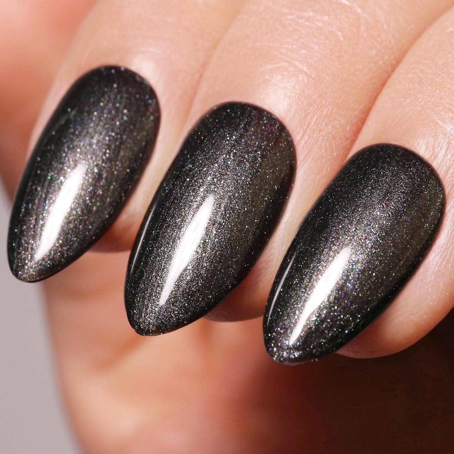 Amazon.com : Imtiti Pearl Gel Nail Polish,0.5 Fl Oz Black Glitter ...
