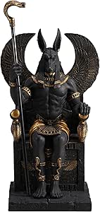 Veronese Design 10 5/8 Inch Egyptian God Anubis Sitting On Throne Resin ...