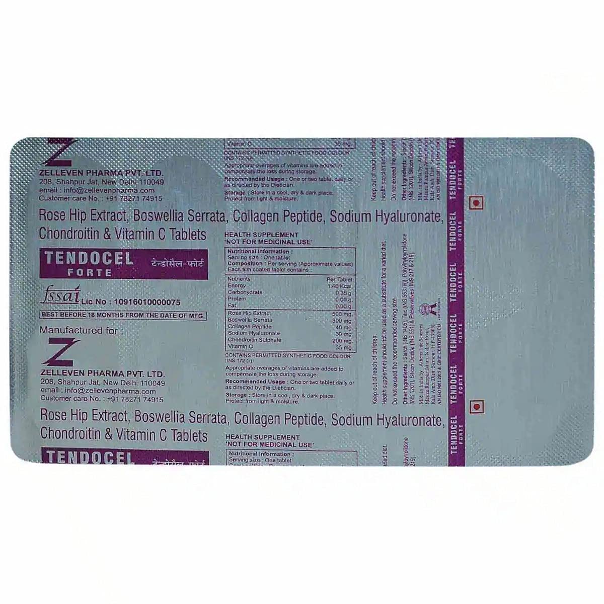 Tendocel Forte - Strip of 10 Tablets : Amazon.in: Health & Personal Care