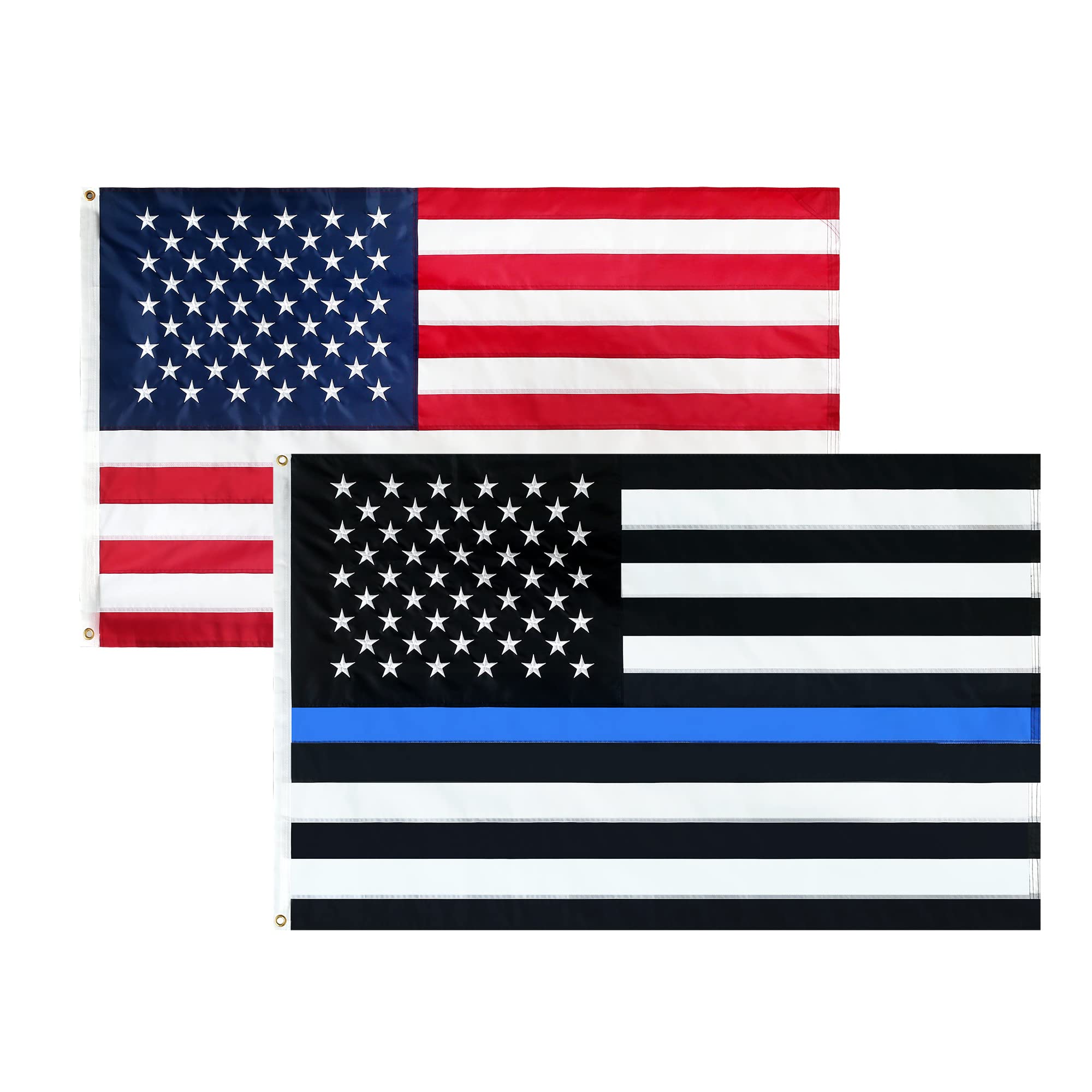 American Flag Blue Field Thin Blue Line American Flags 3x5 Outdoor