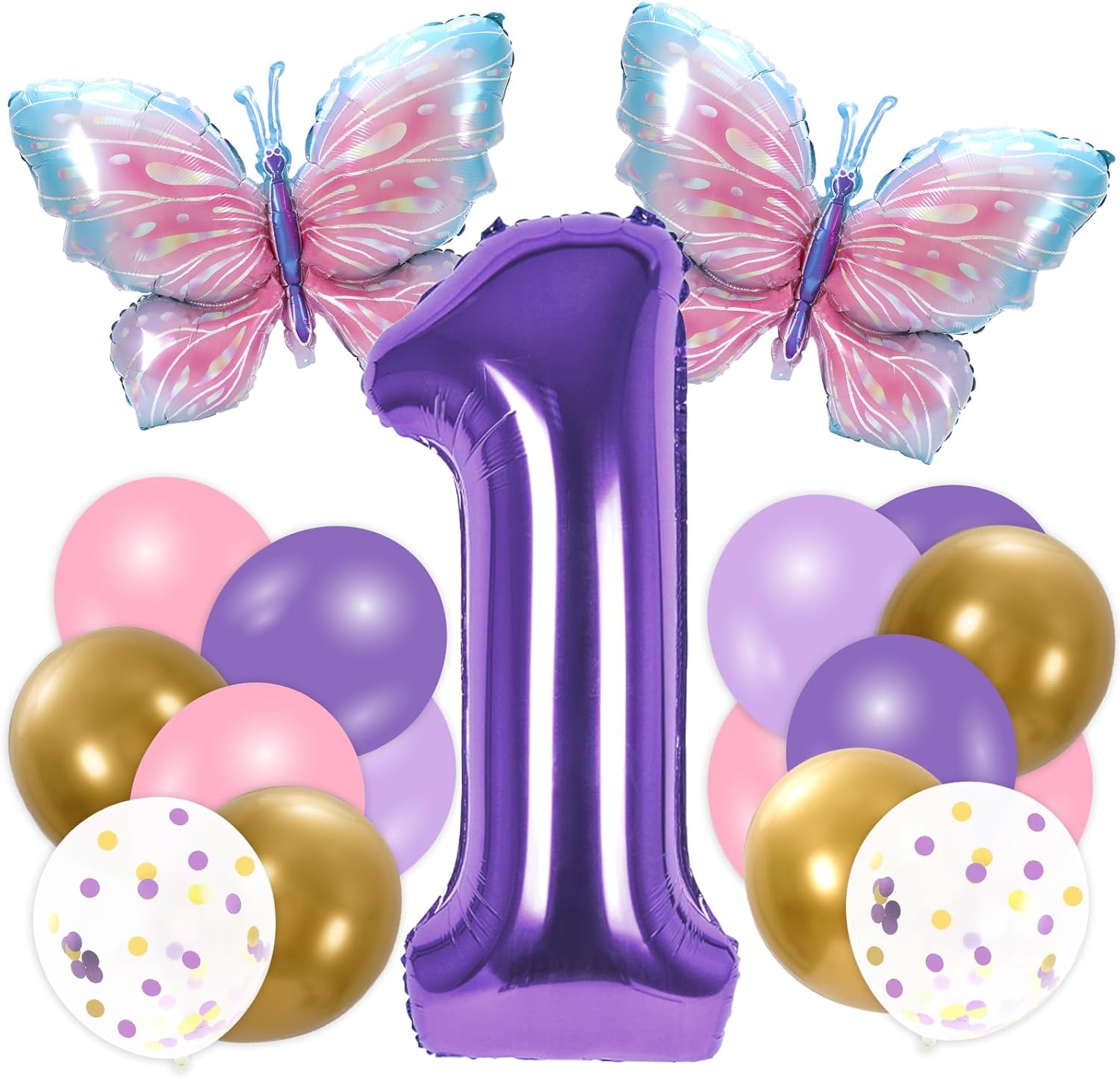 Amazon.com: Whaline 29Pcs First Birthday Party Decorations - Butterfly ...
