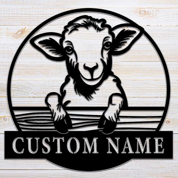 Amazon.com : Personalized Sheep Metal Sign, Custom Goat Farm Sign ...