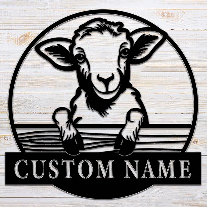 Amazon.com : Personalized Sheep Metal Sign, Custom Goat Farm Sign ...