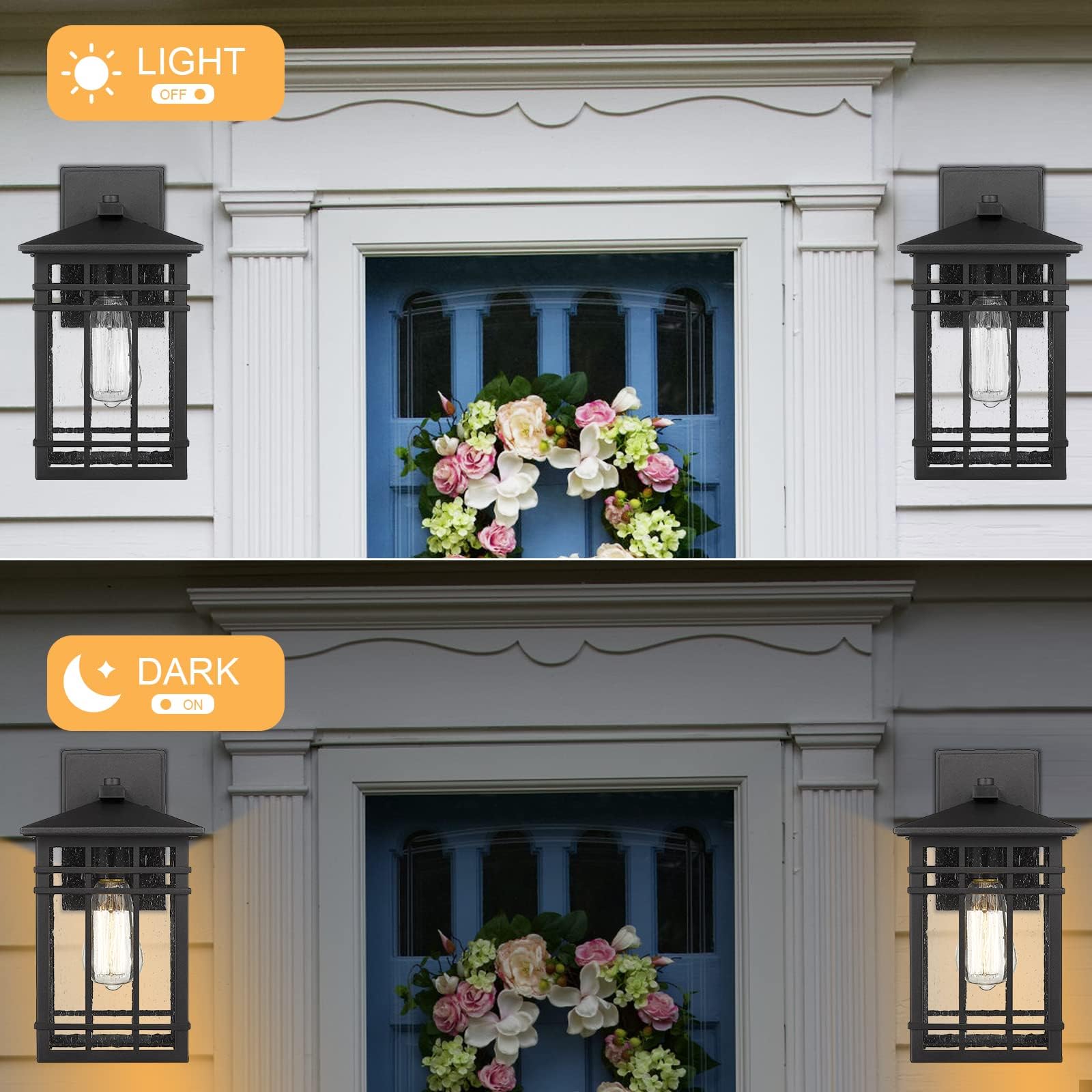 Rosient Outdoor Wall Lantern, Exterior Light Fixture Wall Mount ...