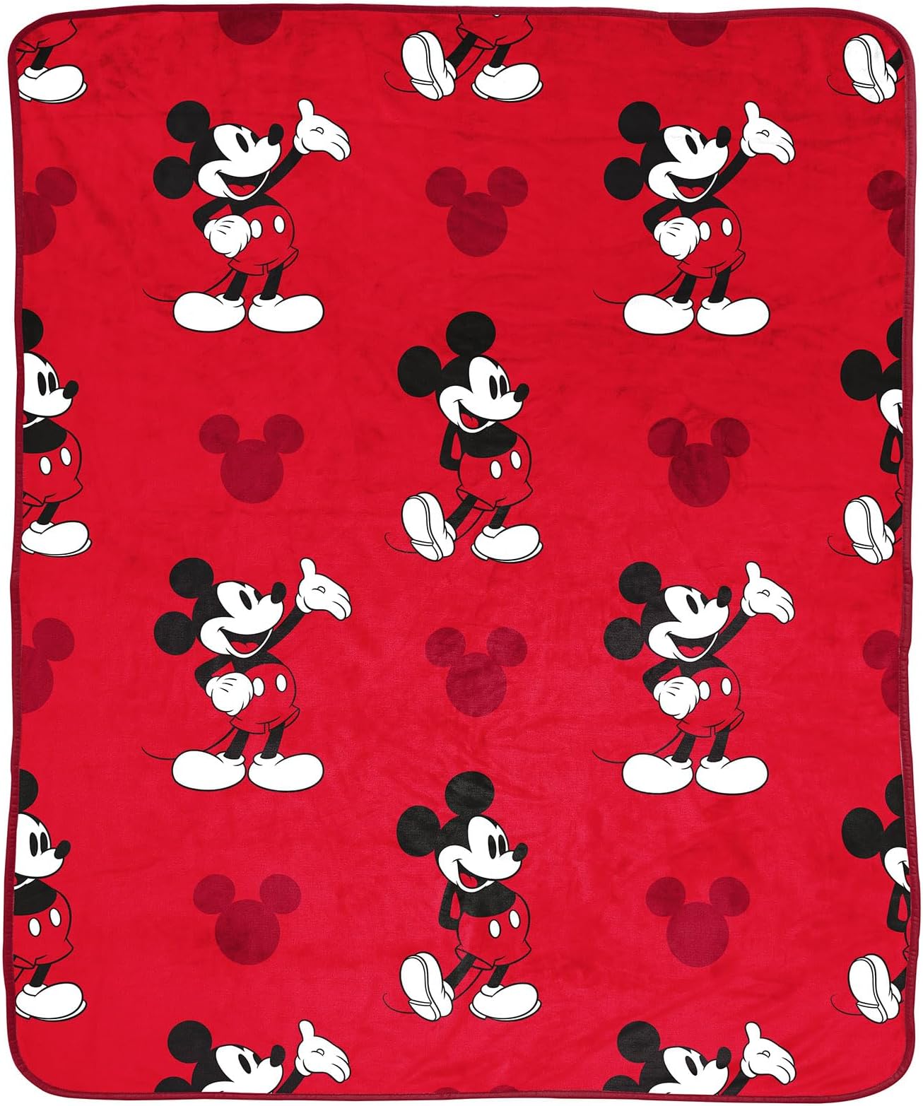 Jay Franco Disney Mickey Mouse Red 130 x 150cm Fluffy Throw Blanket ...