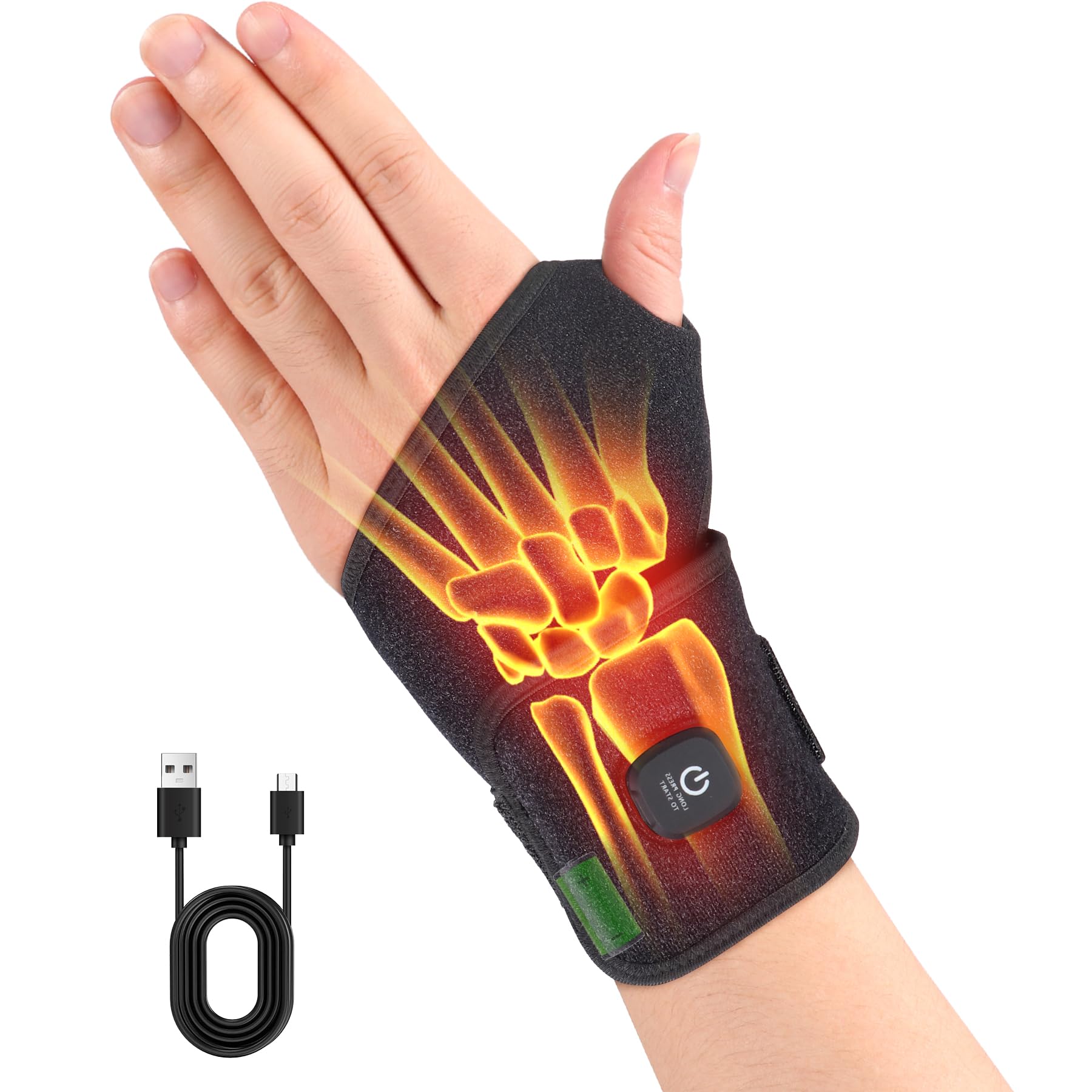 Amazon.com: Wrist Heating Pad, Cordless Hand Wrap Brace, 2 Heat Levels ...