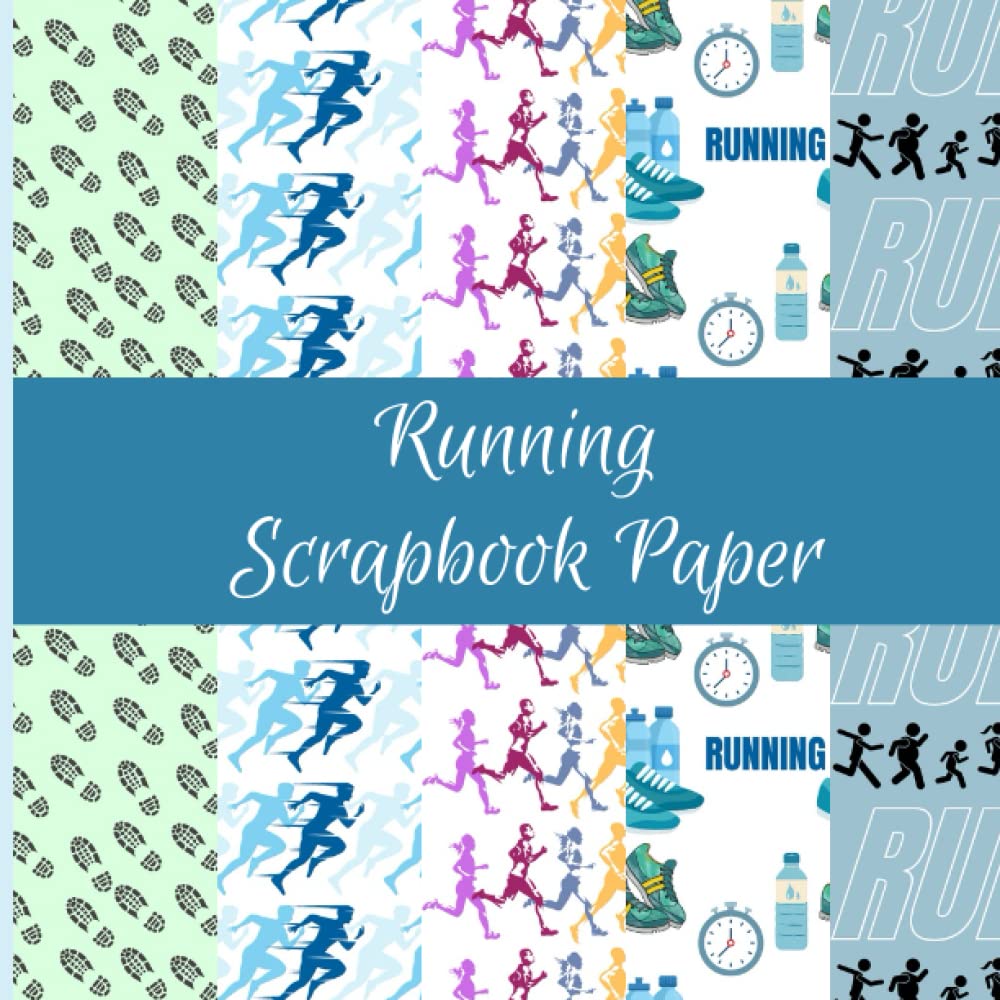 Running Scrapbook Paper: Run Themed Pattern Double Sided Craft Paper ...