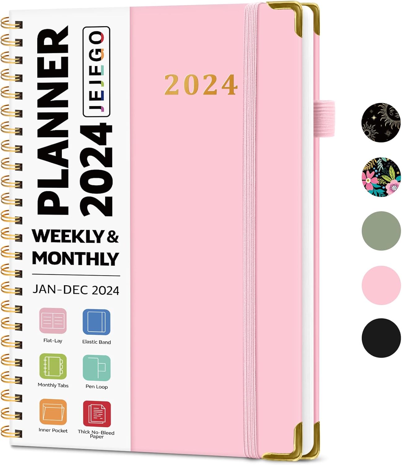Amazon.com : 2024 Planner, Weekly and Monthly Calendar Planner with ...