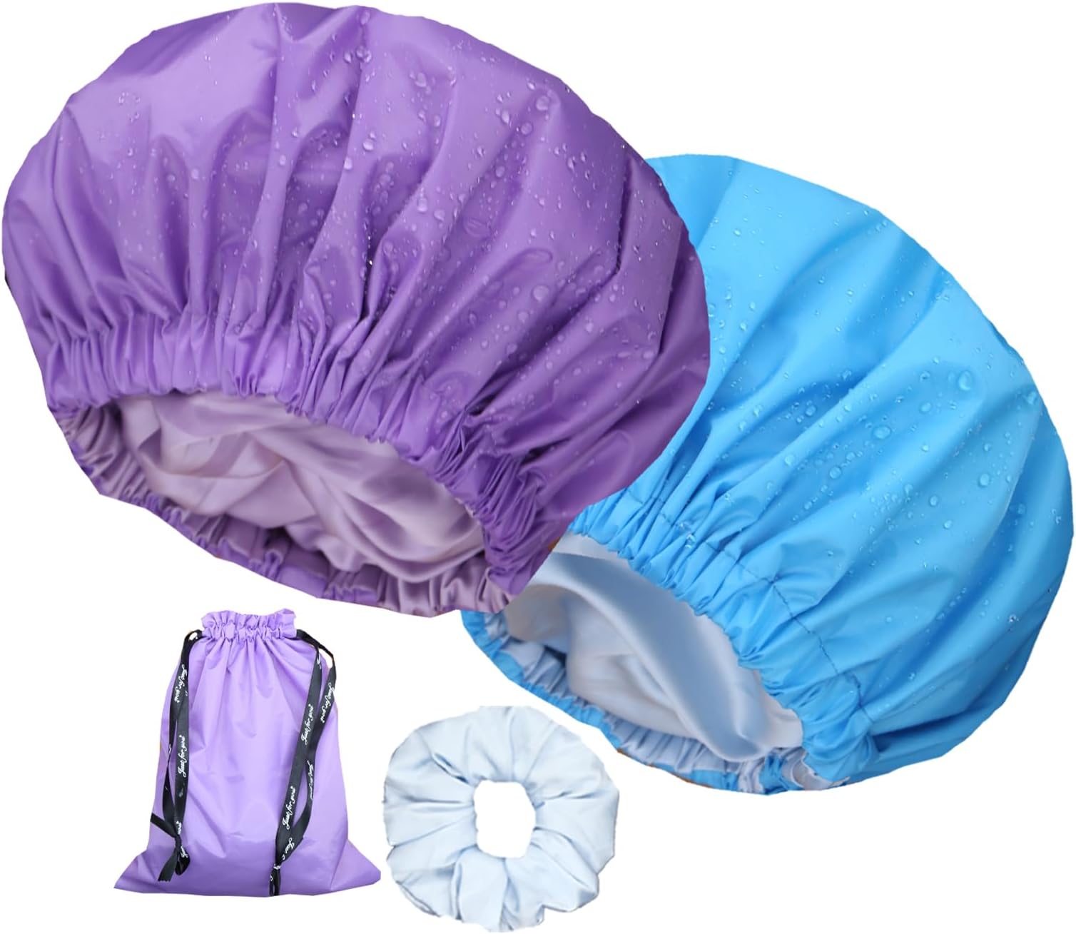 Amazon.com : 2Pcs Genergy Shower Cap, Luxury Waterproof Shower Cap for ...