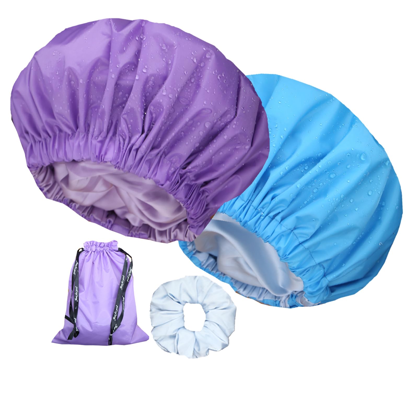 Amazon.com : 2Pcs Genergy Shower Cap, Luxury Waterproof Shower Cap for ...
