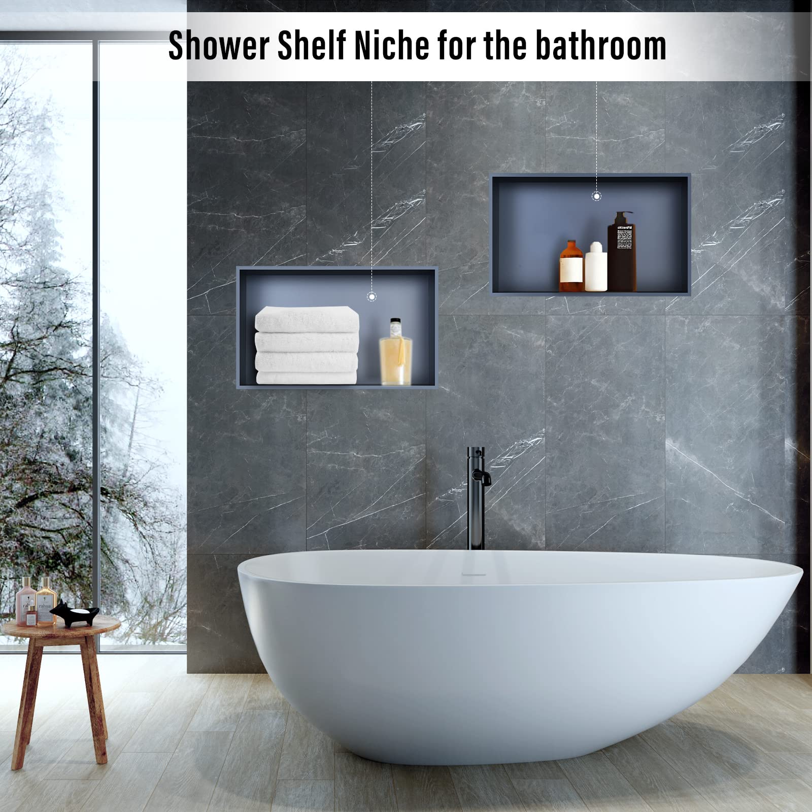 Snapklik.com : Stainless Steel Shower NicheNano Anti-Rust Shower Niche ...