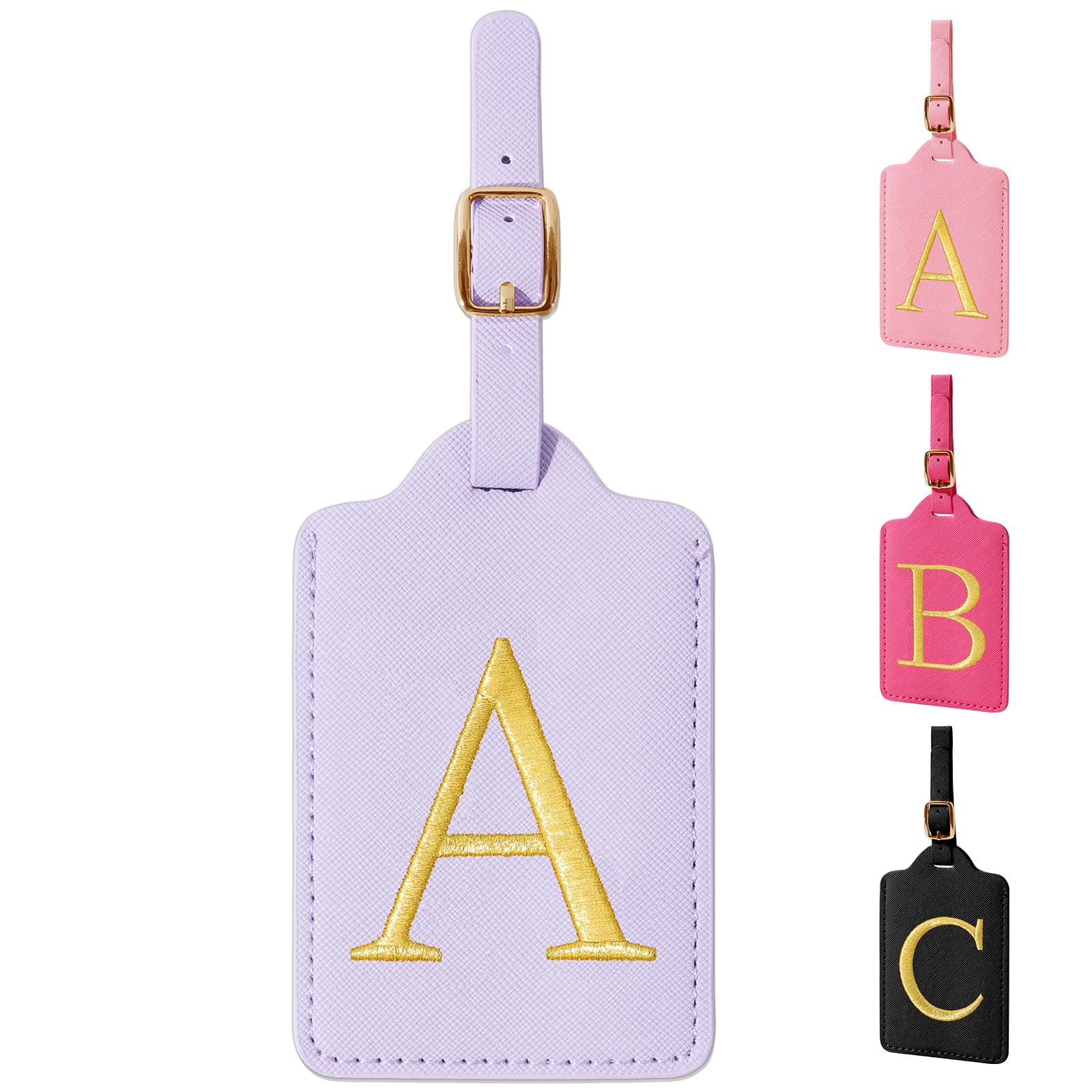 Amazon.com: Personalized Initial Luggage Tags for Suitcase, Purple ...
