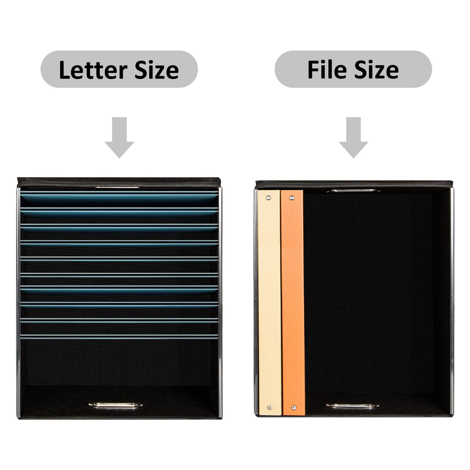 TIANSE Portable File Storage Box with Lids, Foldable Linen Decorative ...