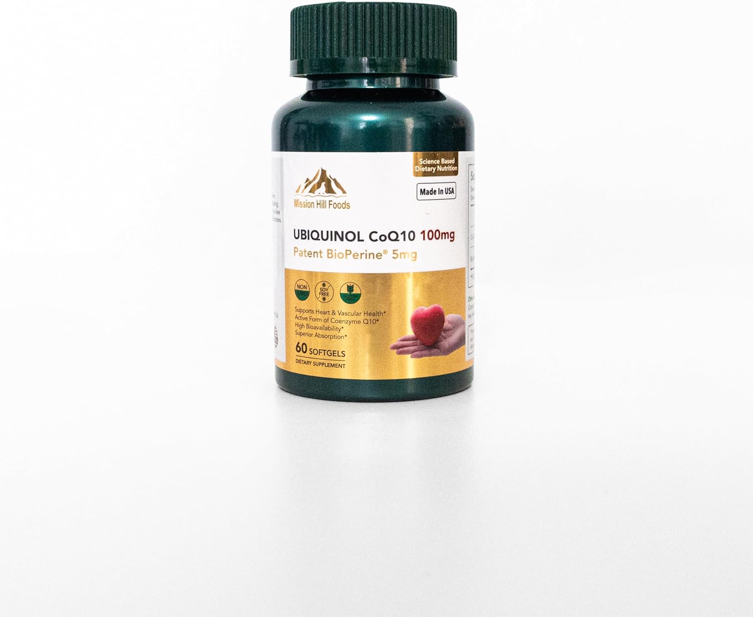 Amazon.com: Mission Hill Foods Coenzyme Q10 (CoQ10) 100mg with Bioperine® | Ubiquinol (Active ...