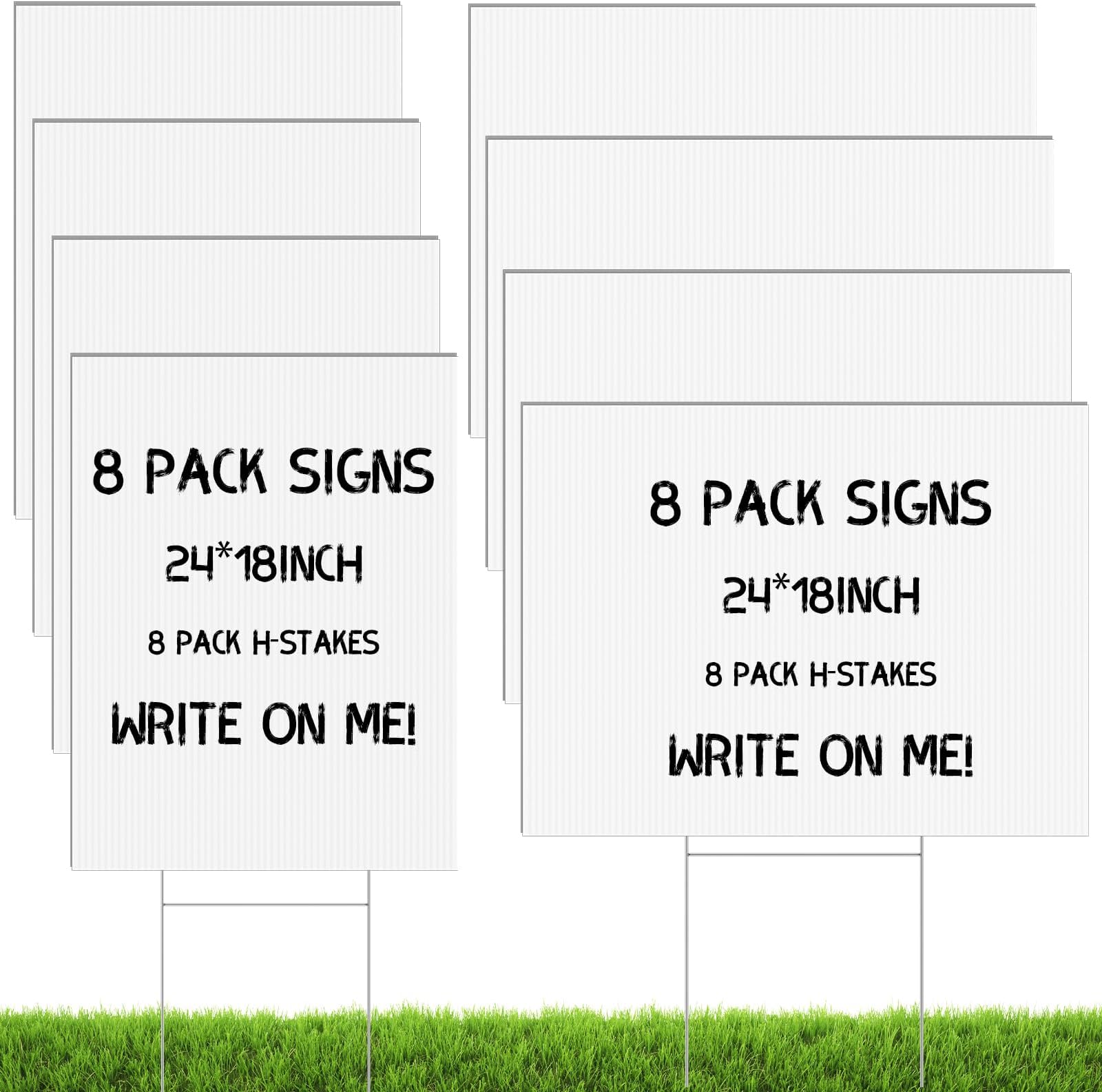 Amazon.com : Frienda 8 Pcs 18 x 24 inch Large Blank Yard Signs with ...