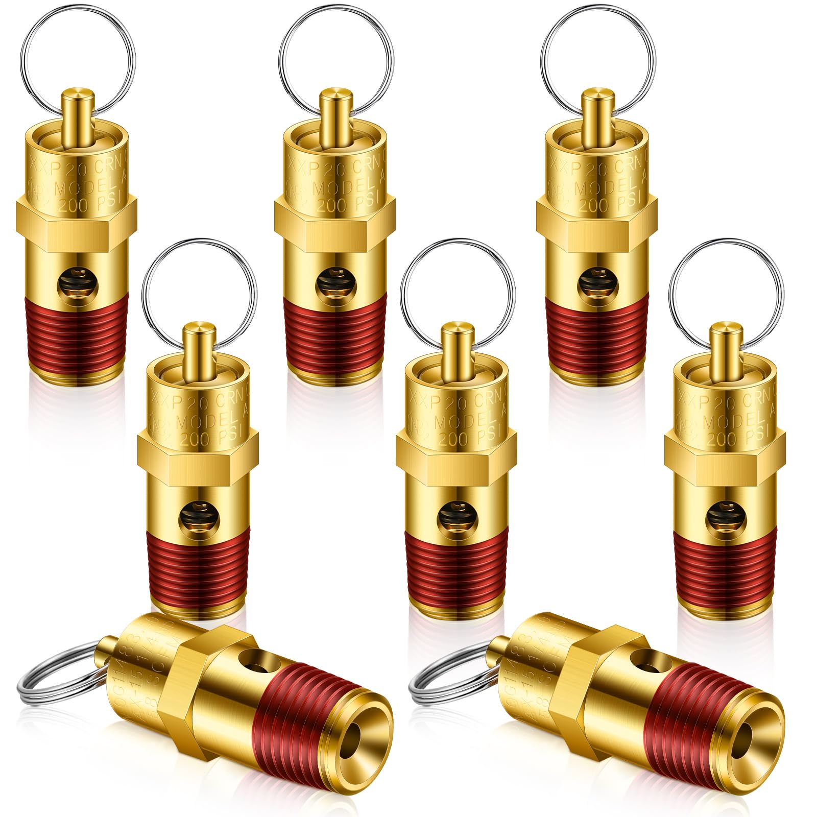 Snapklik.com : Bonuci 8 Pcs 1/4" Male NPT Safety Valve Air Compressor ...