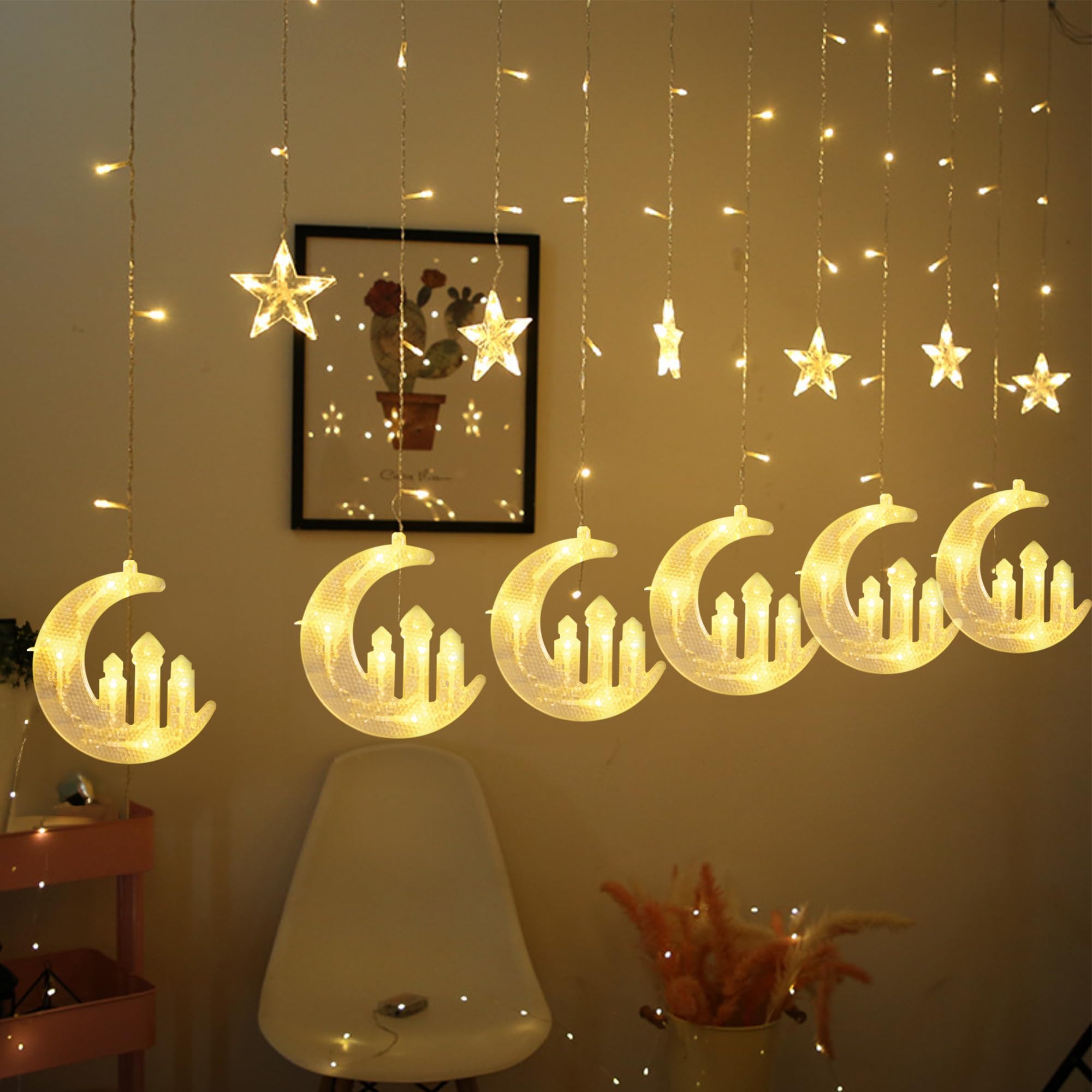 Amazon.com: Dazzle Bright Moon Star and Fairy Tale Castle String Lights ...
