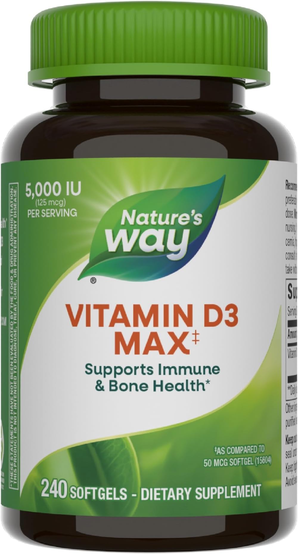 Amazon.com: Nature's Way Vitamin D3 Max**, High Potency Vitamin D3 ...